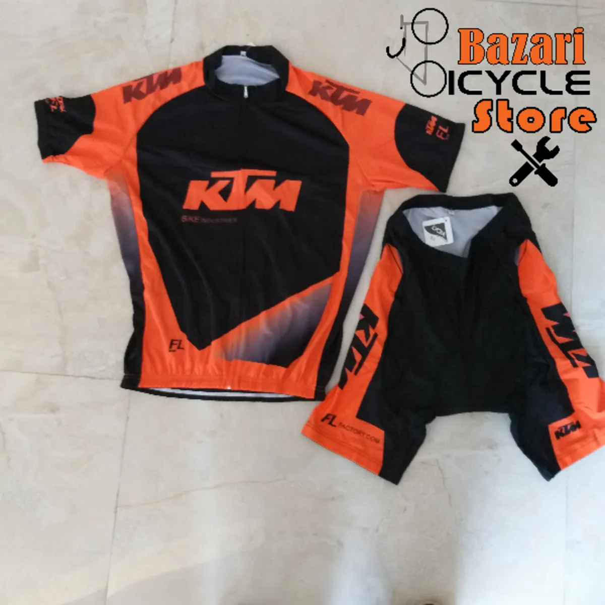 KTM CYCLING SHORT SLEEVE JERSEY WITH ANTI SHOCK GEL PAD SHORTS